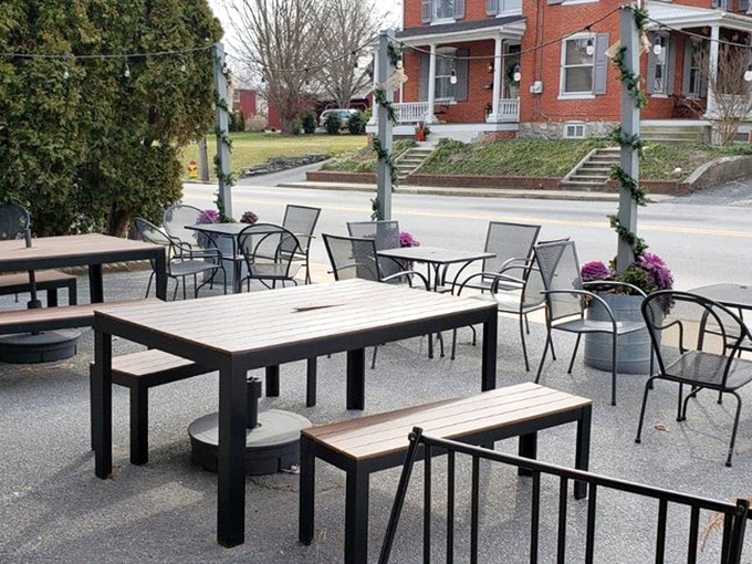 The outdoor patio offers fresh air dining with a view of small-town Pennsylvania &ndash; perfect for those "I need coffee but also sunshine" mornings.