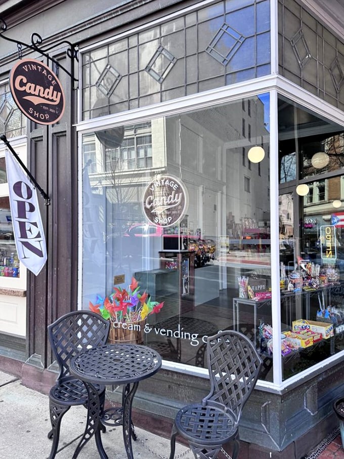 The storefront that stops passersby in their tracks. That vintage sign swinging gently in the breeze is practically a hypnotist's tool.