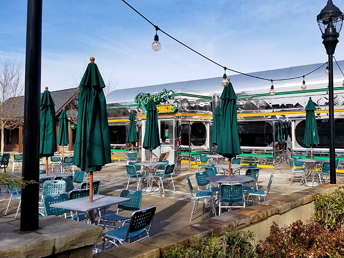 The patio at Roger's looks like it was designed specifically for those perfect North Carolina days when being indoors feels like missing the point.