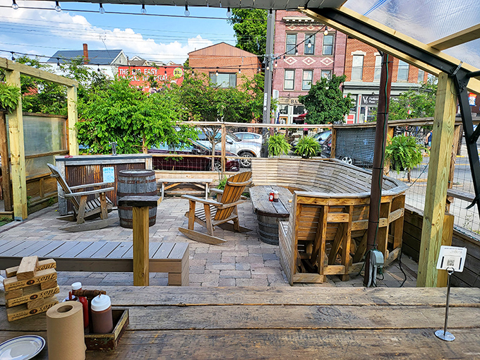 The outdoor patio at Walter's feels like your coolest friend's backyard &ndash; if your friend happened to be a BBQ genius with excellent taste in furniture.