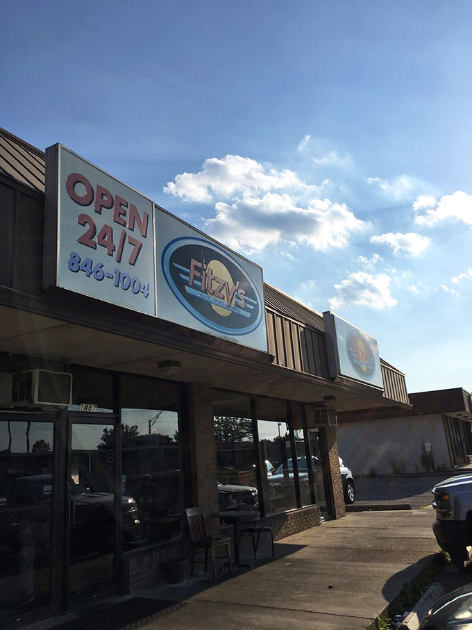 "OPEN 24/7" might be the three most beautiful words in the English language. Fitzy's stands ready to satisfy cravings regardless of what your watch says.