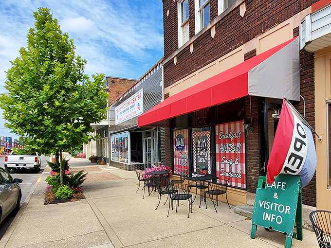 Sidewalk seating under Logan's blue skies offers the perfect perch for people-watching while savoring that last bite of breakfast perfection.
