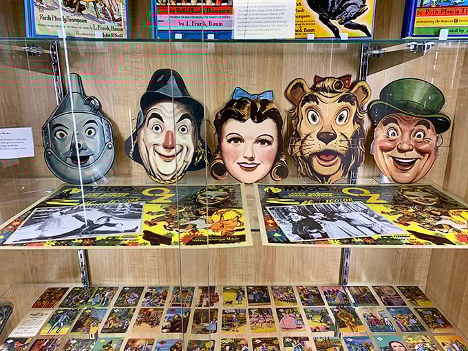 These vintage character masks capture the essence of each Oz personality with an uncanny charm that's simultaneously nostalgic and slightly unsettling.