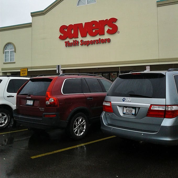 The parking lot: final checkpoint of reality where shoppers question if that oak entertainment center will actually fit in their Honda Odyssey.