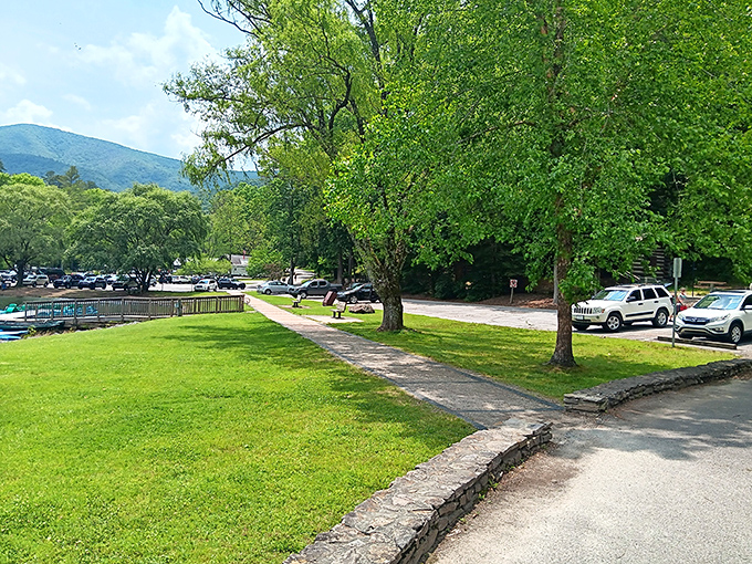 Even the parking area at Vogel offers mountain views&mdash;perhaps the only place where finding a spot feels like part of the vacation.