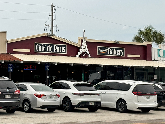Even the parking lot tells a story&mdash;cars lined up like eager diners waiting for their turn at culinary bliss.