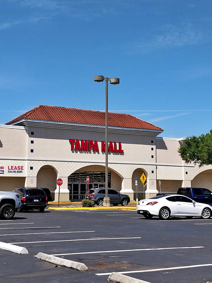 Under Florida's brilliant blue sky, the unassuming exterior gives little hint of the bargain wonderland waiting just beyond those doors.
