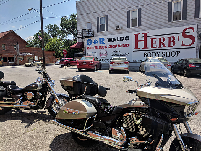 Even motorcyclists make the pilgrimage to G&R. When bikers and families share the same destination, you know the food transcends all demographics.