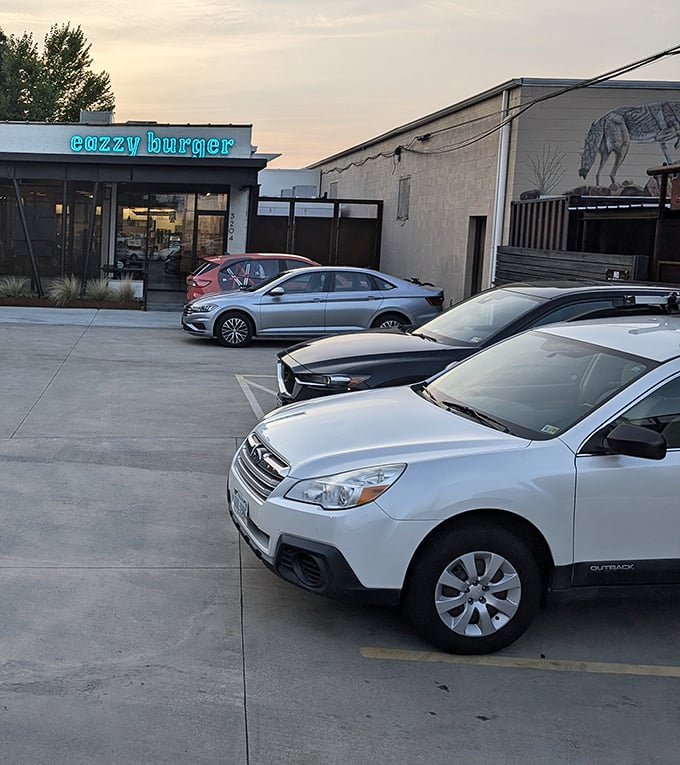 Plenty of parking means you won't have to choose between a great burger and circling the block seventeen times.