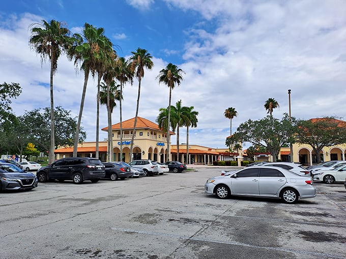 Palm trees frame the parking lot like exclamation points. Your shopping adventure begins the moment you pull in under that brilliant Florida sky.