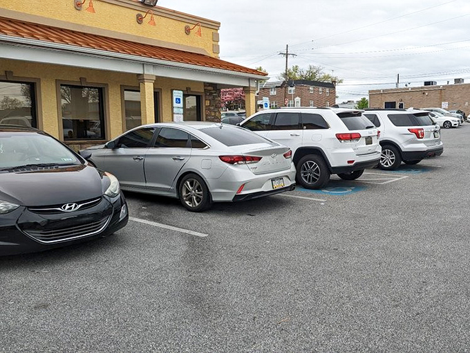 A full parking lot&mdash;the universal sign language for "the food inside is worth waiting for."