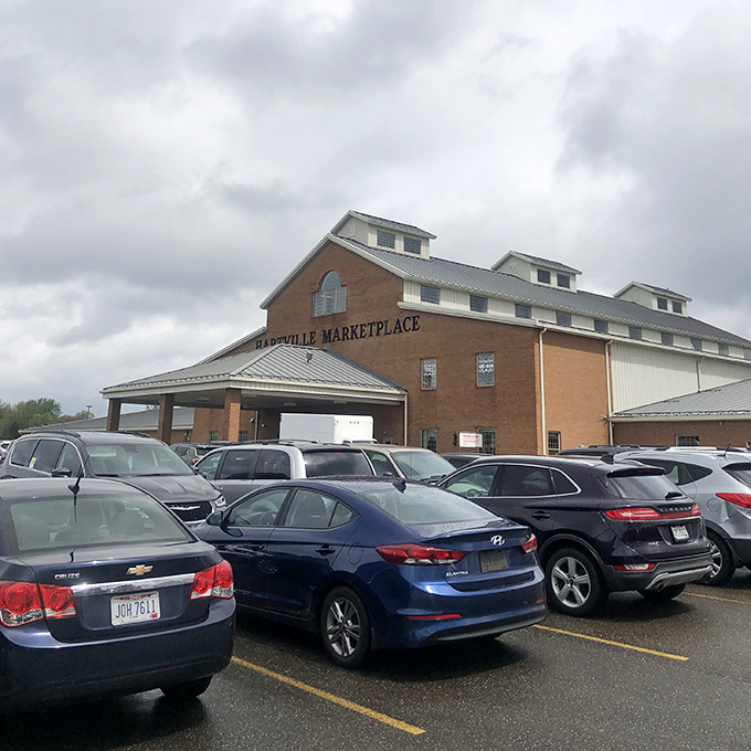 Even on cloudy days, Hartville's packed parking lot tells the real story—this isn't just shopping, it's a pilgrimage Ohioans make with religious devotion.