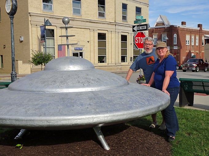 Travelers from across the galaxy (or at least Pennsylvania) make the pilgrimage to Mars for this quintessential roadside photo opportunity.