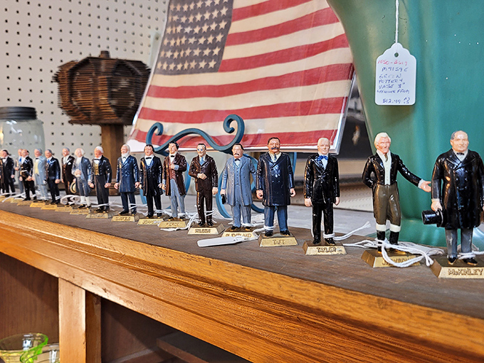 A lineup of presidential figurines that's more historically accurate than most of what we learned in school.