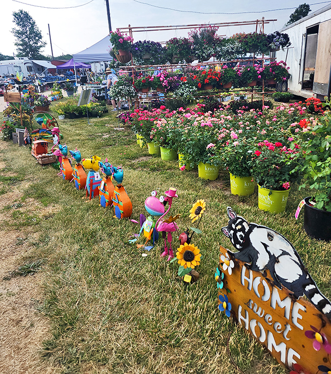 Garden whimsy blooms alongside practical plants. These colorful critters and vibrant flowers transform ordinary yards into personal wonderlands.
