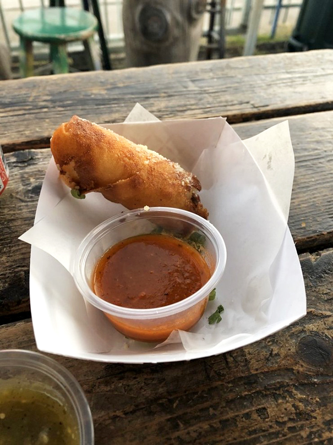 The potato log might be the unsung hero of the menu&mdash;crispy exterior, pillowy interior, and that dipping sauce that makes you consider drinking it straight.