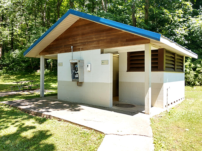 Clean restroom facilities prove that state parks understand civilization's most basic yet essential creature comfort needs.