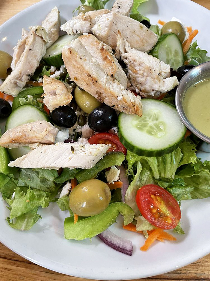 Fresh salad that proves healthy eating doesn't require sacrificing flavor or satisfaction in the slightest degree.