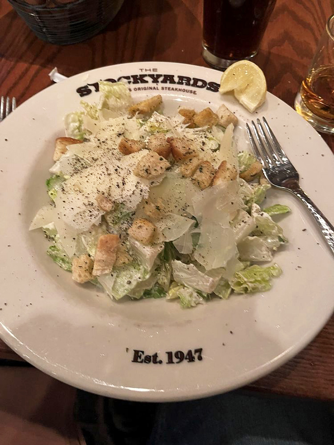 A Caesar salad that Julius himself would approve &ndash; crisp romaine, perfect croutons, and a dressing that makes you understand why empires were built.
