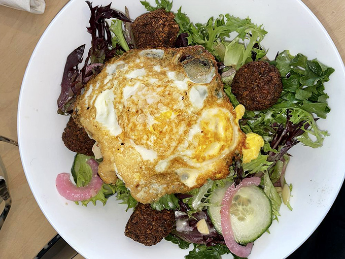 A salad that doesn't apologize for being healthy&mdash;that perfectly cooked egg on top is the breakfast equivalent of a cherry on a sundae.