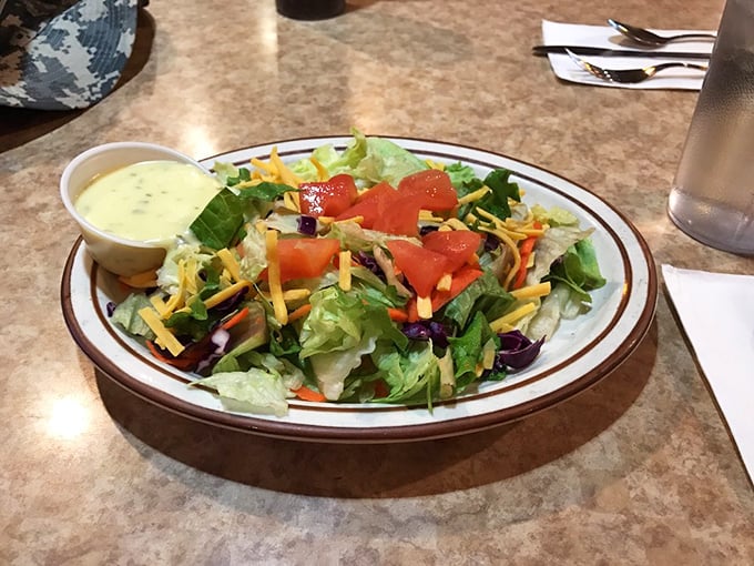 Even the side salad gets respect here&mdash;fresh, colorful, and served with house-made dressing that puts bottled varieties to shame.