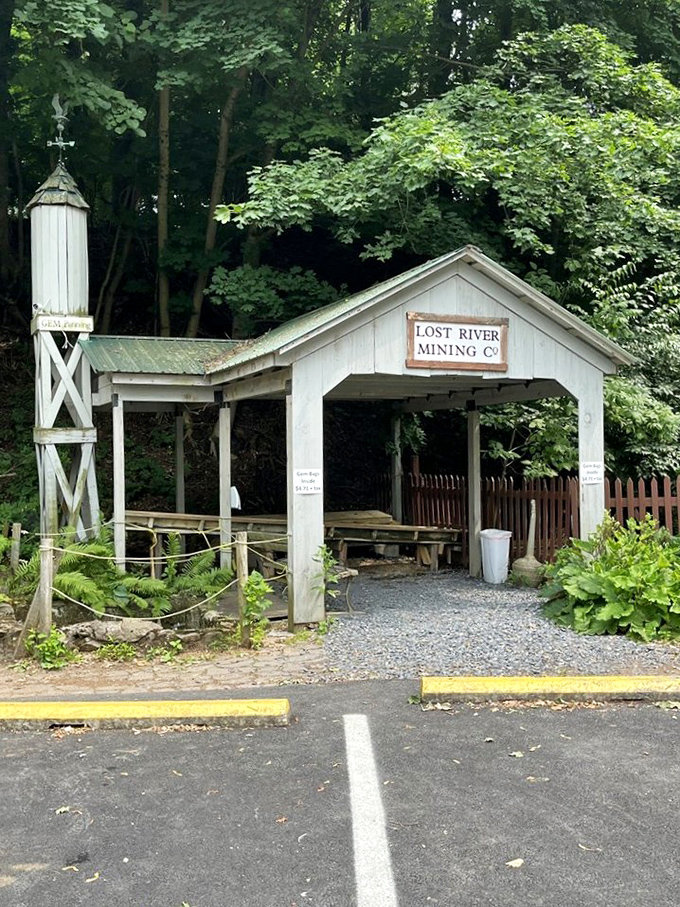 The "Lost River Mining Co." shed offers a glimpse into Pennsylvania's mining heritage, standing as a charming reminder of the region's industrial past.