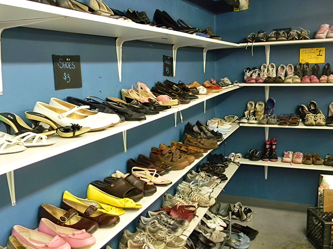 Cinderella had a fairy godmother; you have Circle Thrift's shoe section. From practical flats to statement heels, all priced to make your wallet as happy as your feet.