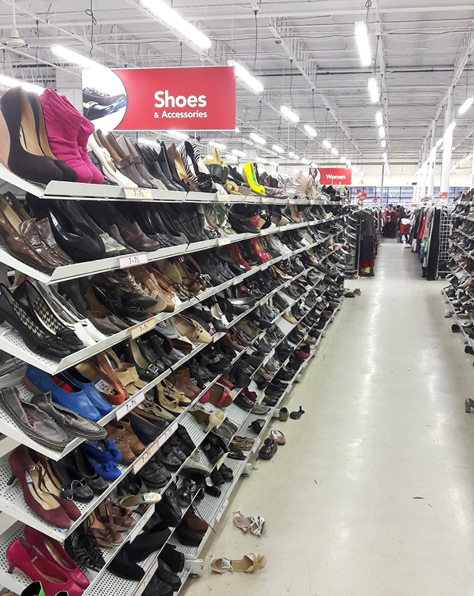 Shoe lovers, rejoice! Rows upon rows of footwear possibilities await those willing to hunt for that perfect pair.