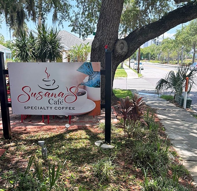 The sign promises specialty coffee, but what it doesn't mention is the specialty feeling of discovering your new favorite hideaway.