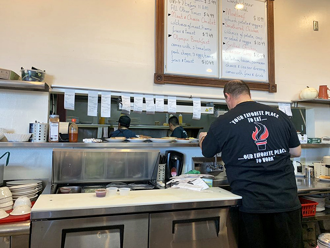 Behind every great diner is a dedicated kitchen crew. That shirt says it all&mdash;their favorite place to work creates your favorite place to eat.