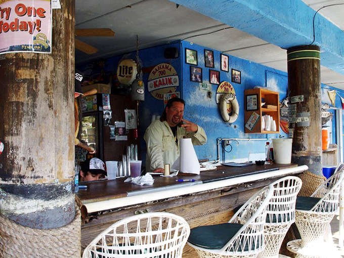 The bartender has heard every fish story ever told and still manages to smile. His pour is as generous as his patience.