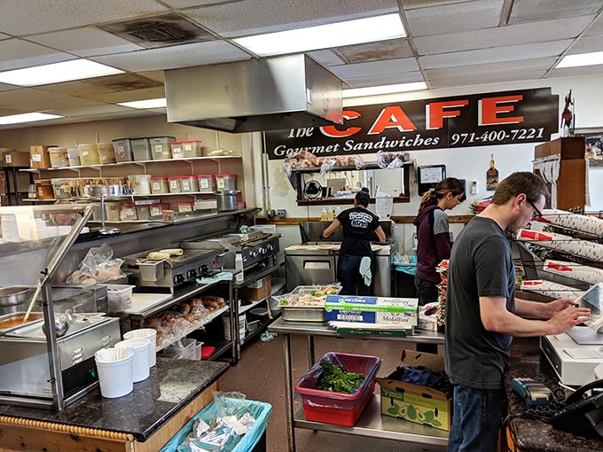 The kitchen crew works their magic in full view &ndash; no smoke, no mirrors, just skilled hands creating the comfort food masterpieces we crave.