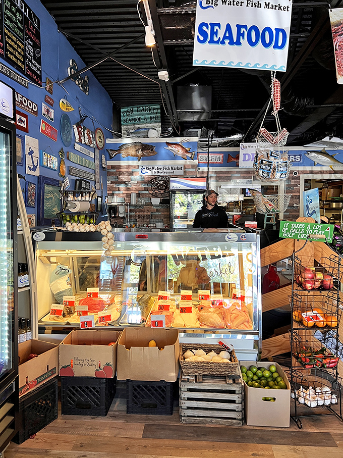 Behind every great seafood market is someone who knows their fish. The display case showcases today's bounty, each fillet telling a story of early morning boat trips.