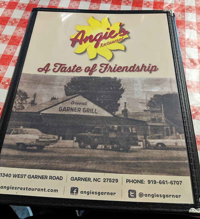 Every menu has history, but Angie's has heritage&mdash;that vintage photo reminds you you're eating somewhere that's stood the test of time.