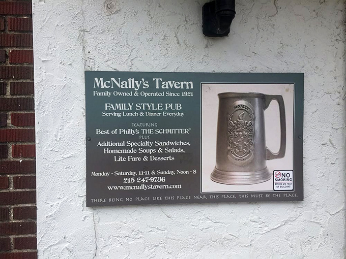 The hours posted outside promise daily opportunities to experience McNally's magic from late morning through evening's comfortable embrace.