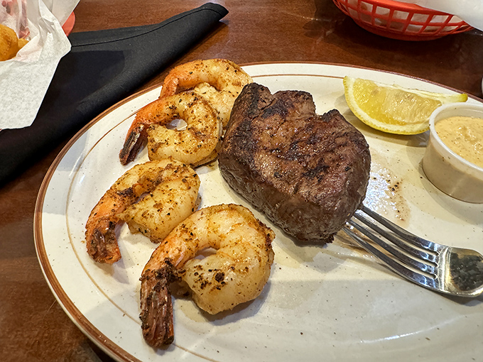 Surf meets turf in perfect harmony&mdash;plump, seasoned shrimp alongside a perfectly cooked steak is the definition of "best of both worlds."