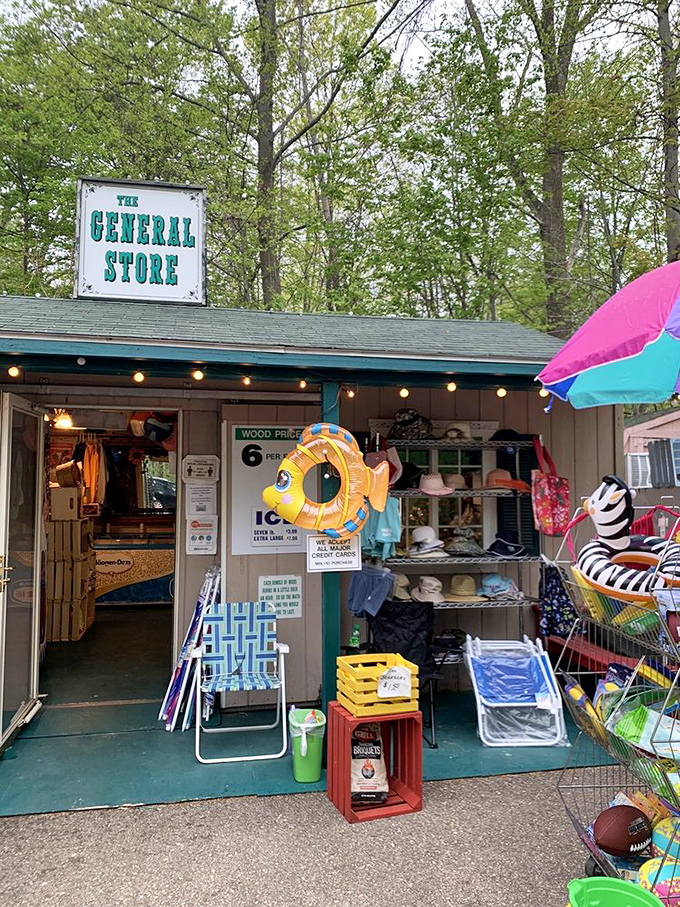 The General Store &ndash; that magical place where forgotten sunscreen, emergency snacks, and souvenir t-shirts come together in perfect harmony.