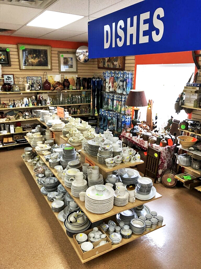 Dish department dreams come true—where incomplete sets find their missing pieces and vintage china awaits its comeback tour.