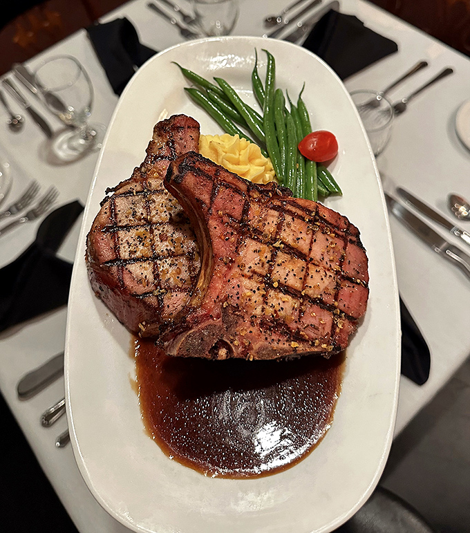 This perfectly grilled tomahawk steak with its dramatic presentation is the kind of sentence any meat lover would gladly serve.