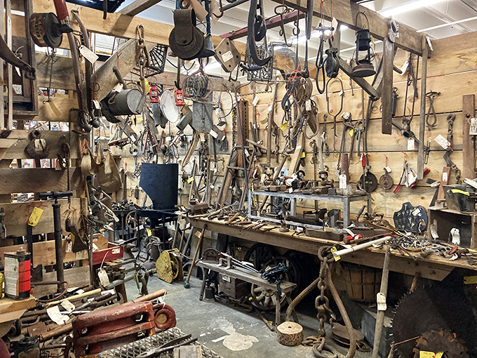 The tool section: where modern men pretend they know how to use implements their grandfathers wielded daily. Rusty treasures of American craftsmanship.