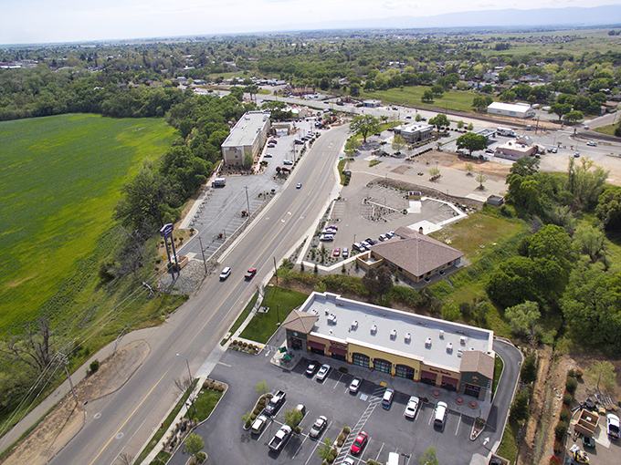 From above, Red Bluff reveals its perfect positioning &ndash; nestled between agricultural abundance and the rolling foothills that lead to mountain adventures.