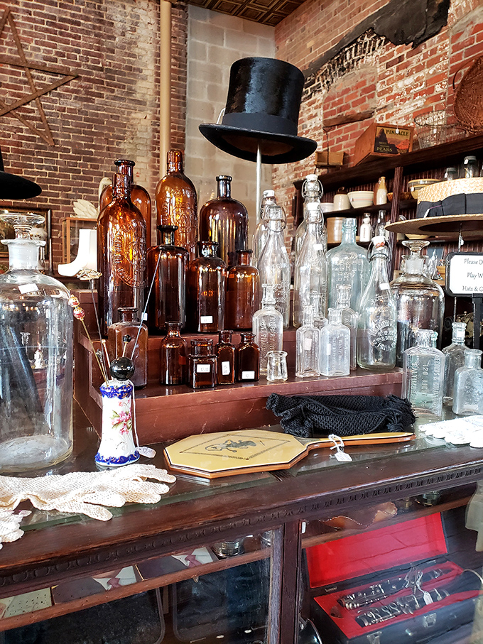 Amber glass bottles from an era when medicine came with promises and top hats were the height of fashion. Apothecary chic at its finest.