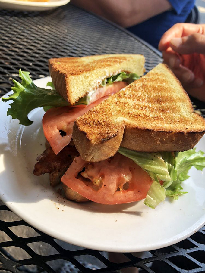 The humble BLT, elevated to art form. When bread, bacon, lettuce and tomato achieve perfect harmony, the world seems right again.