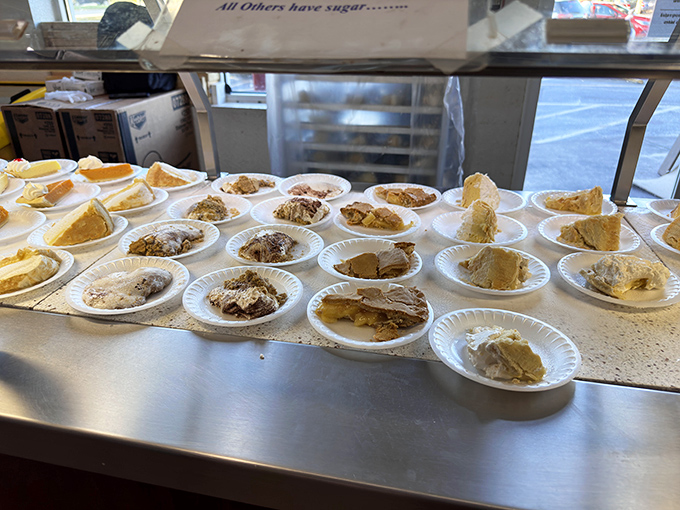 Banana pudding cups lined up like little cups of Southern sunshine. Resistance is both futile and unnecessary.