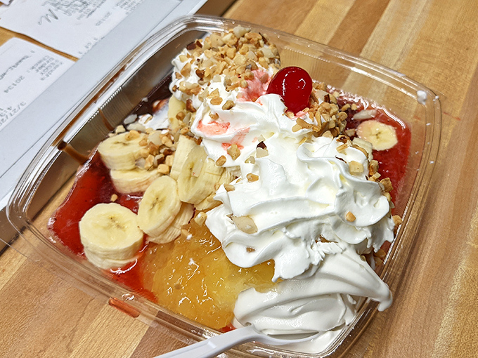 A banana split that makes you question why you ever considered sharing. Some treasures aren't meant to be divided.