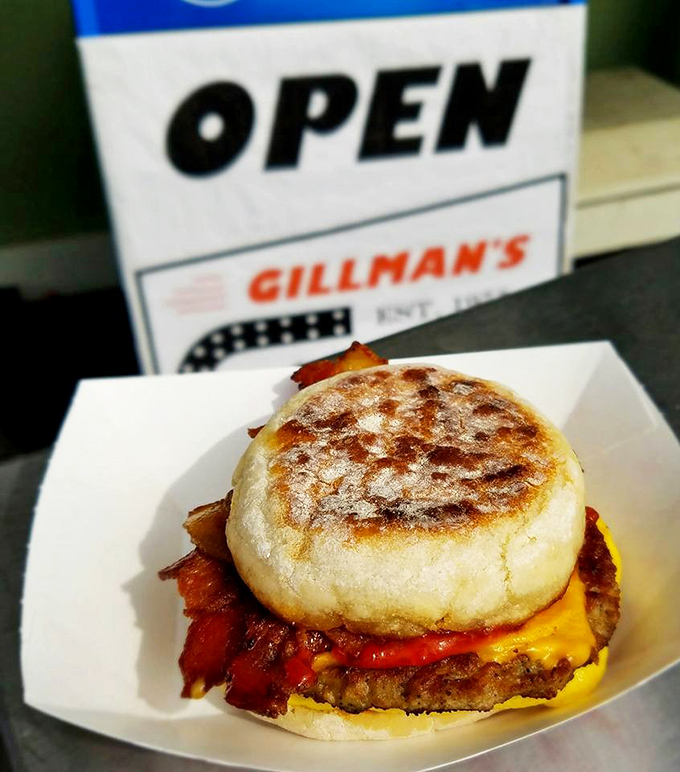 The breakfast burger on a biscuit is what happens when morning and afternoon cravings collide in the most glorious possible way.