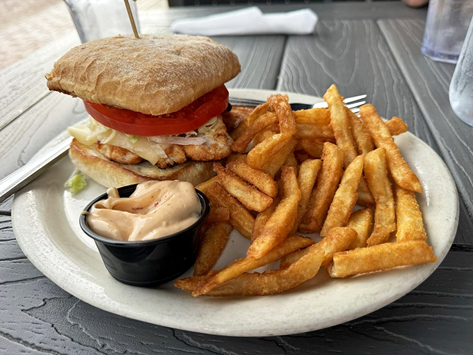A chicken sandwich that proves poultry doesn't have to be boring. Paired with hand-cut fries that make drive-thru potatoes seem like a sad, distant memory.