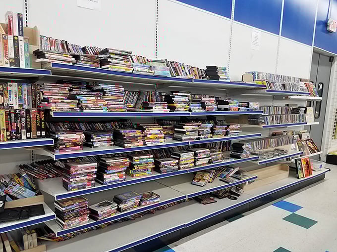 Books and DVDs create entertainment libraries where stories wait patiently for their next reader.