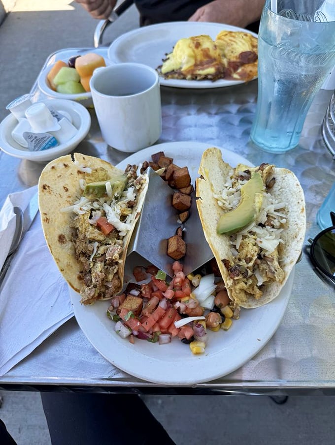 Breakfast tacos that bring a little southwestern flair to Wisconsin mornings. That fresh pico de gallo isn't just a garnish&mdash;it's a wake-up call.