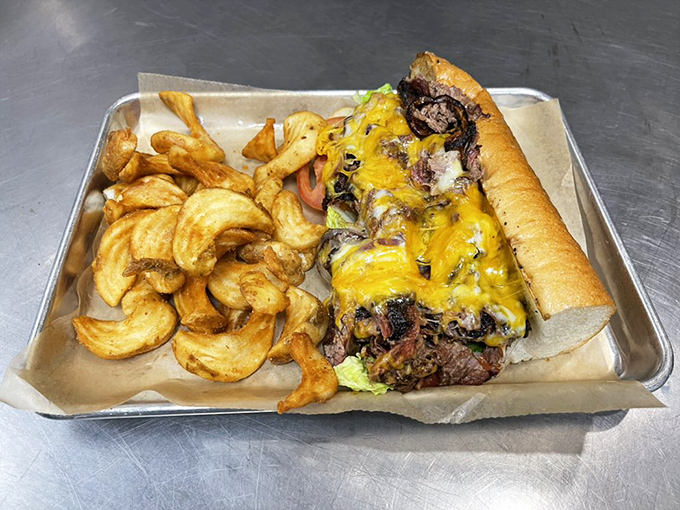 The brisket cheesesteak &ndash; where Philadelphia tradition meets Texas smoke in a sandwich romance that was clearly meant to be.